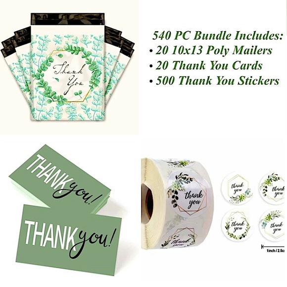 Office | 2 Poly Mailers 500 Stickers 20cards Bundle | Poshmark